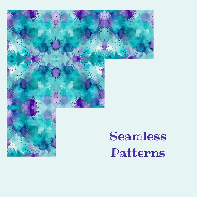 Purple and Teal Splash Clipart, Purple and Teal Splash Digital Paper ...