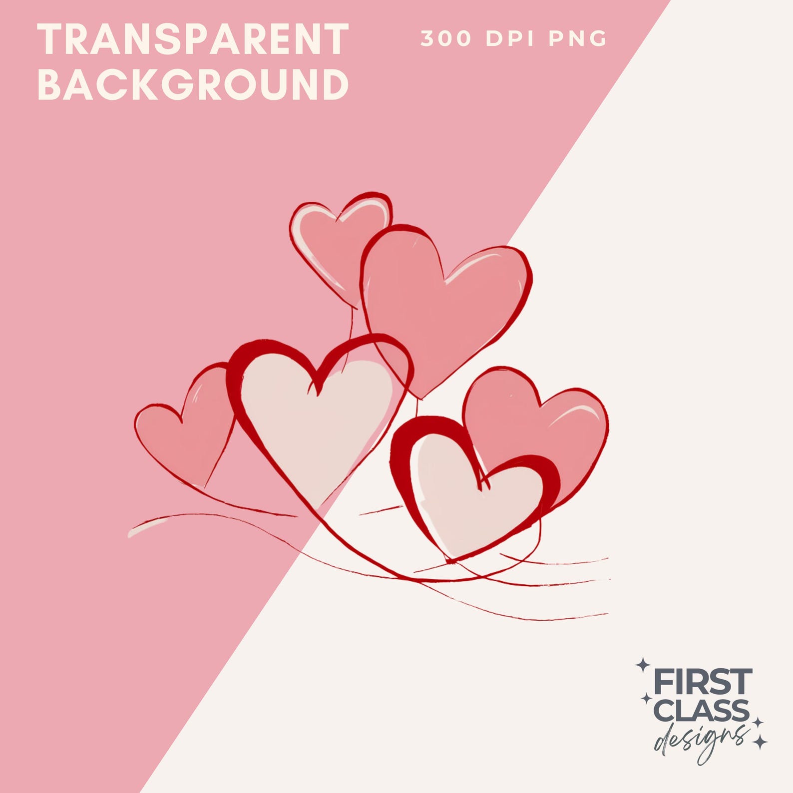 Love Hearts Clipart, Heart Clip Art, Valentine's Day Clipart, Sweet ...