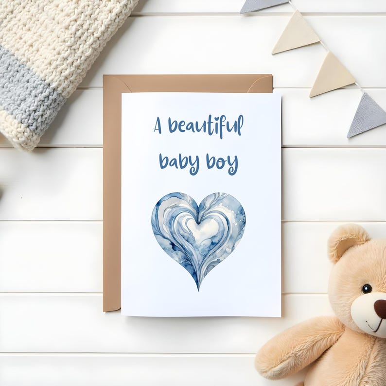 Blue Marble Heart Clipart – Elegant Watercolor Blue and Silver Heart ...