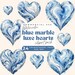 Luxury Marble Heart Clipart Bundle, Watercolor Marble Hearts PNG ...