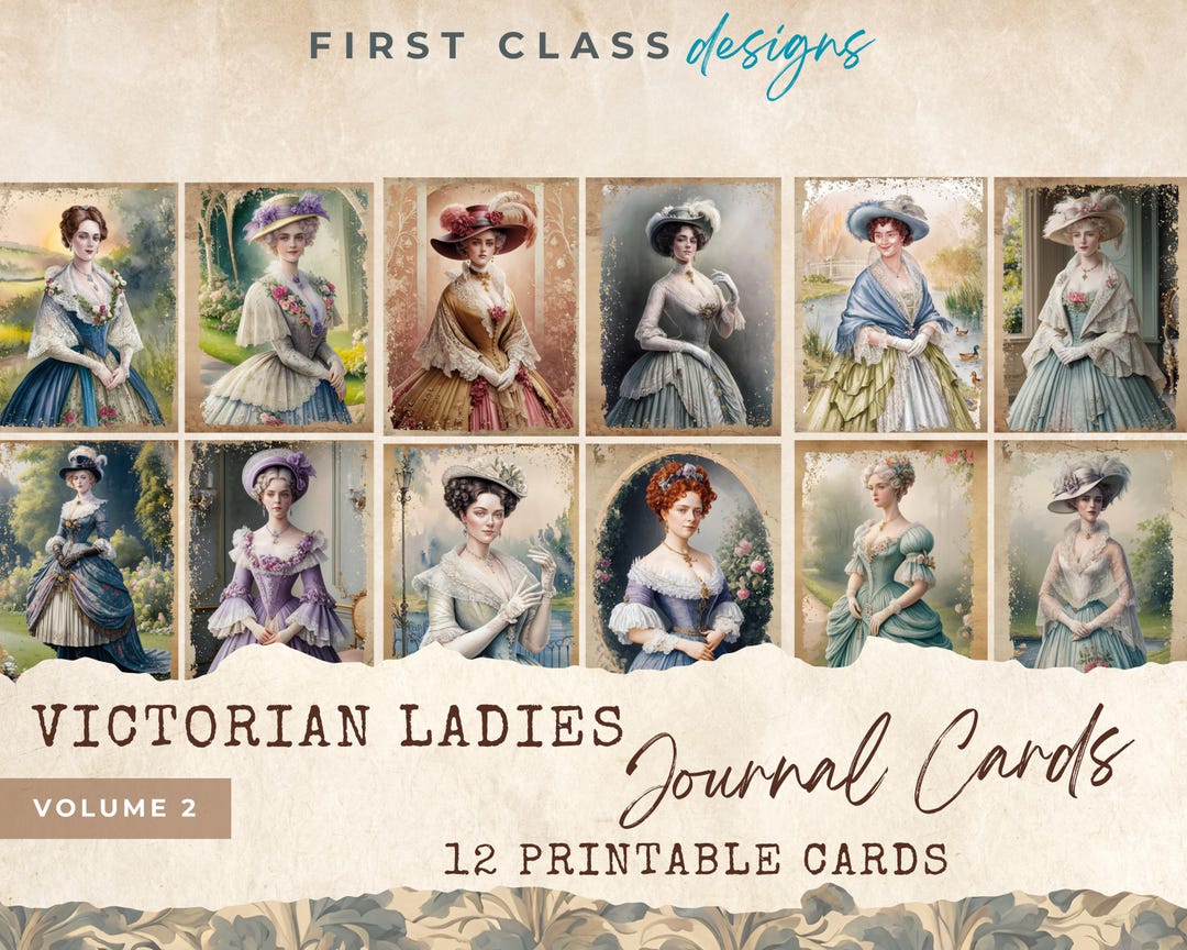 Victorian Women Junk Journal Cards, Victorian Ladies for Junk ...