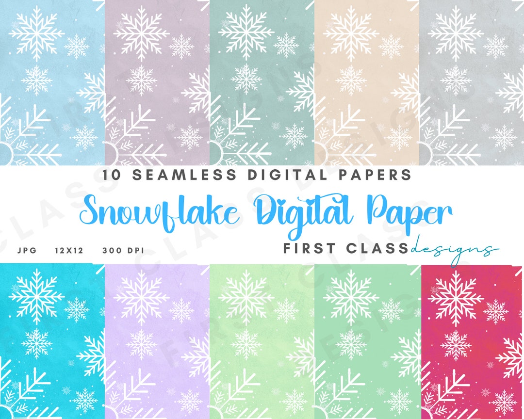 Snowflake Seamless Digital Paper Scrapbook Snowflake Backgrounds ...