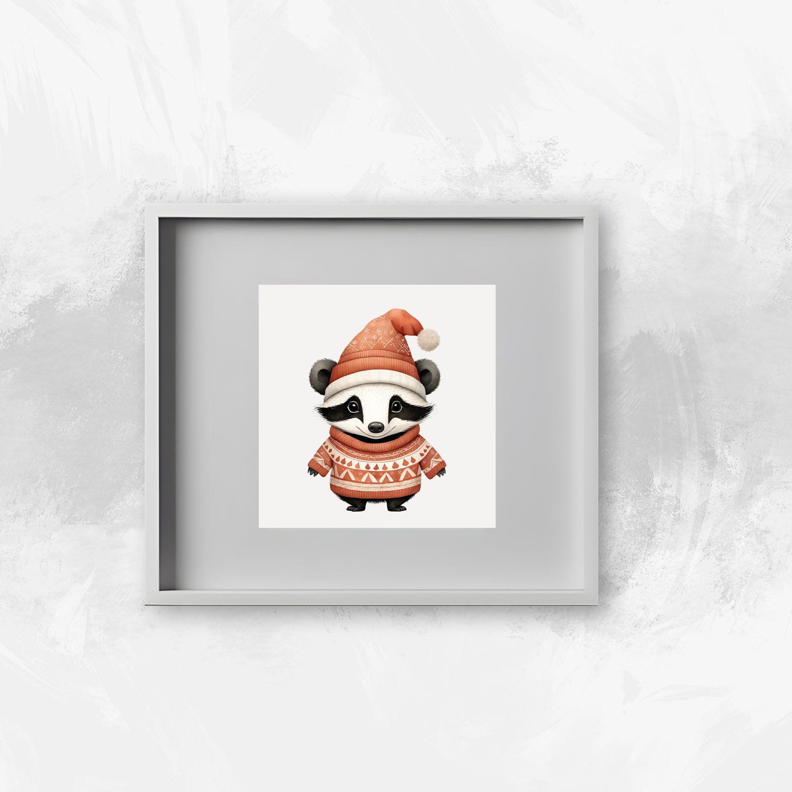 Christmas Badger Clipart, Cute Whimsical Christmas Badger Clip Art PNG ...