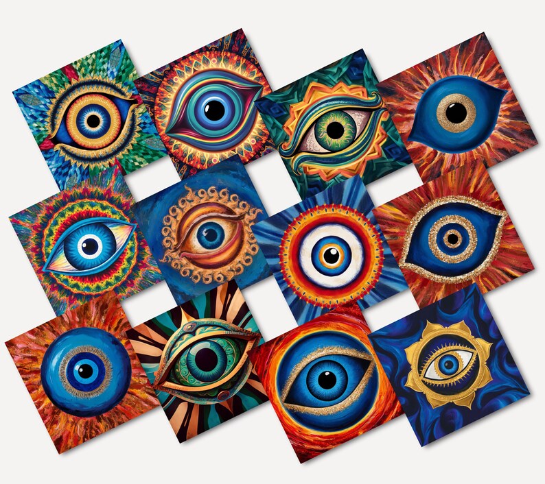 Turkish Eye Digital Papers, Evil Eye Paper Pack, Turkish Eye JPG, Evil ...
