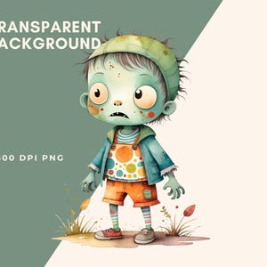 Cute Halloween Clipart, Creepy Halloween Character Clipart, Whimsical ...