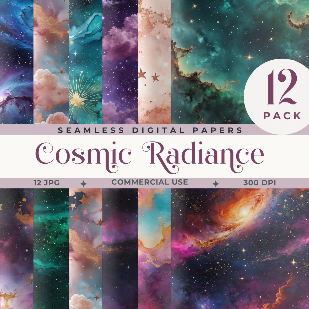 Galaxy Digital Paper, Celestial Backgrounds, Watercolor Nebula Sky ...