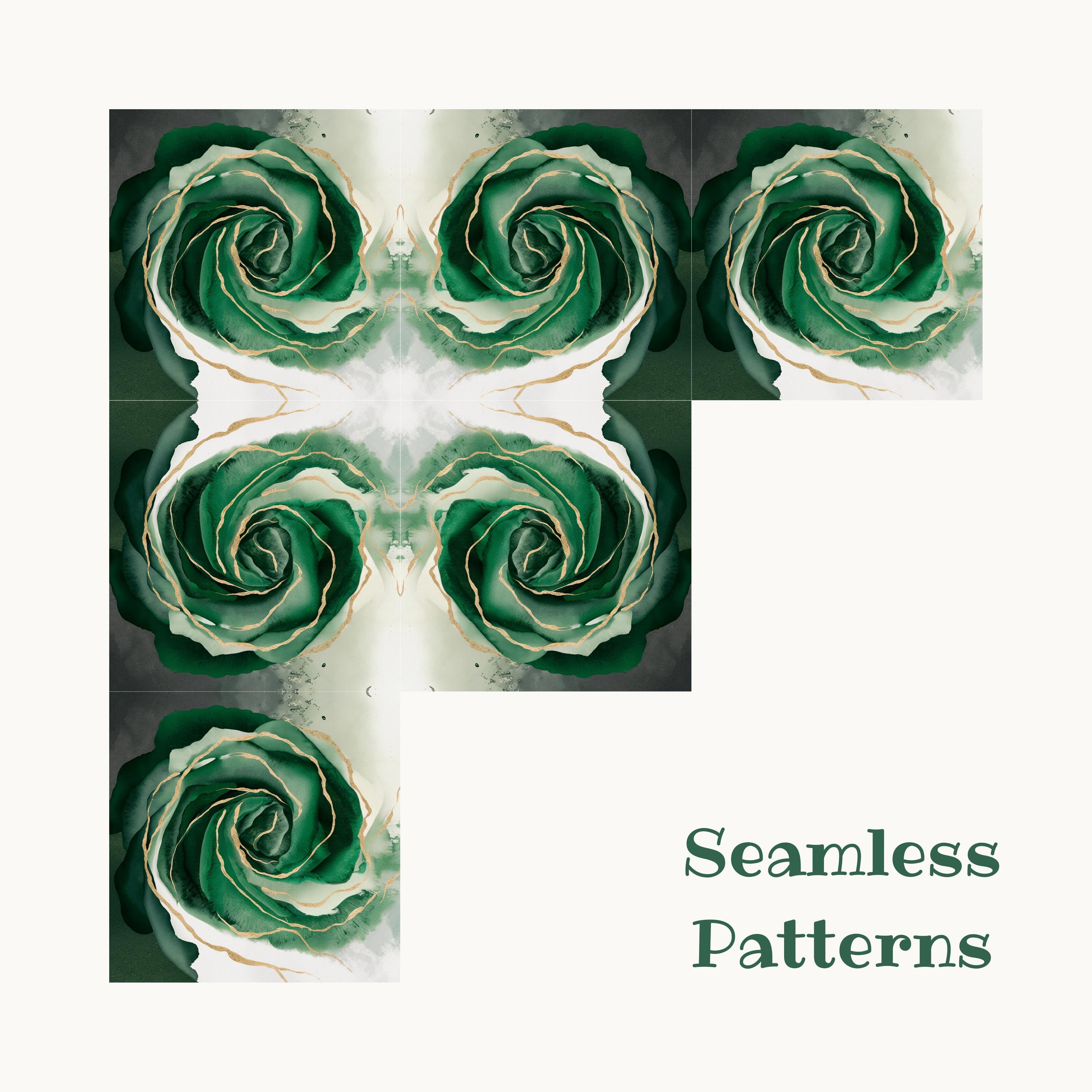 Emerald Green and Gold Digital Paper VOLUME 2, Background Images for ...