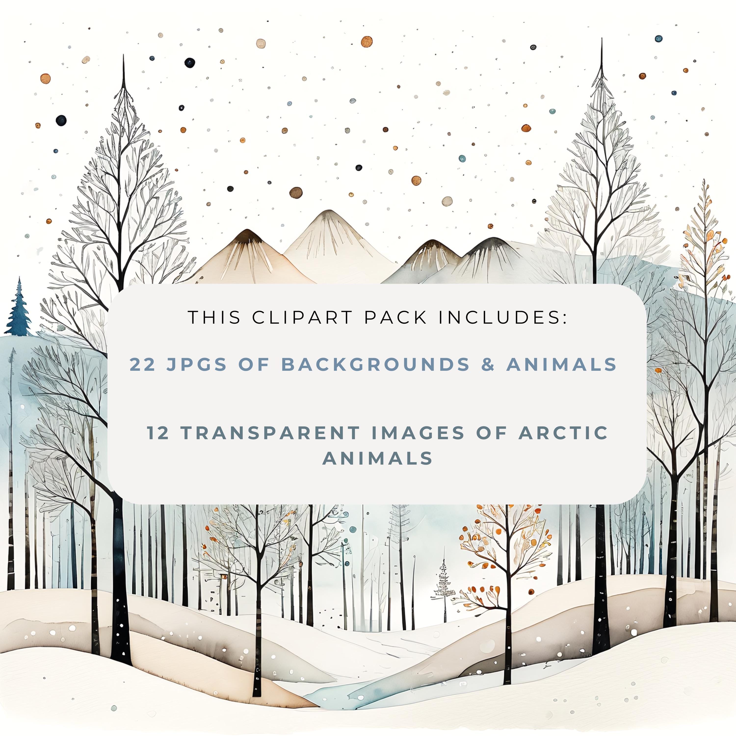 Arctic Animals Watercolor Clipart PNG, Winter Animals Clip Art, Paper ...