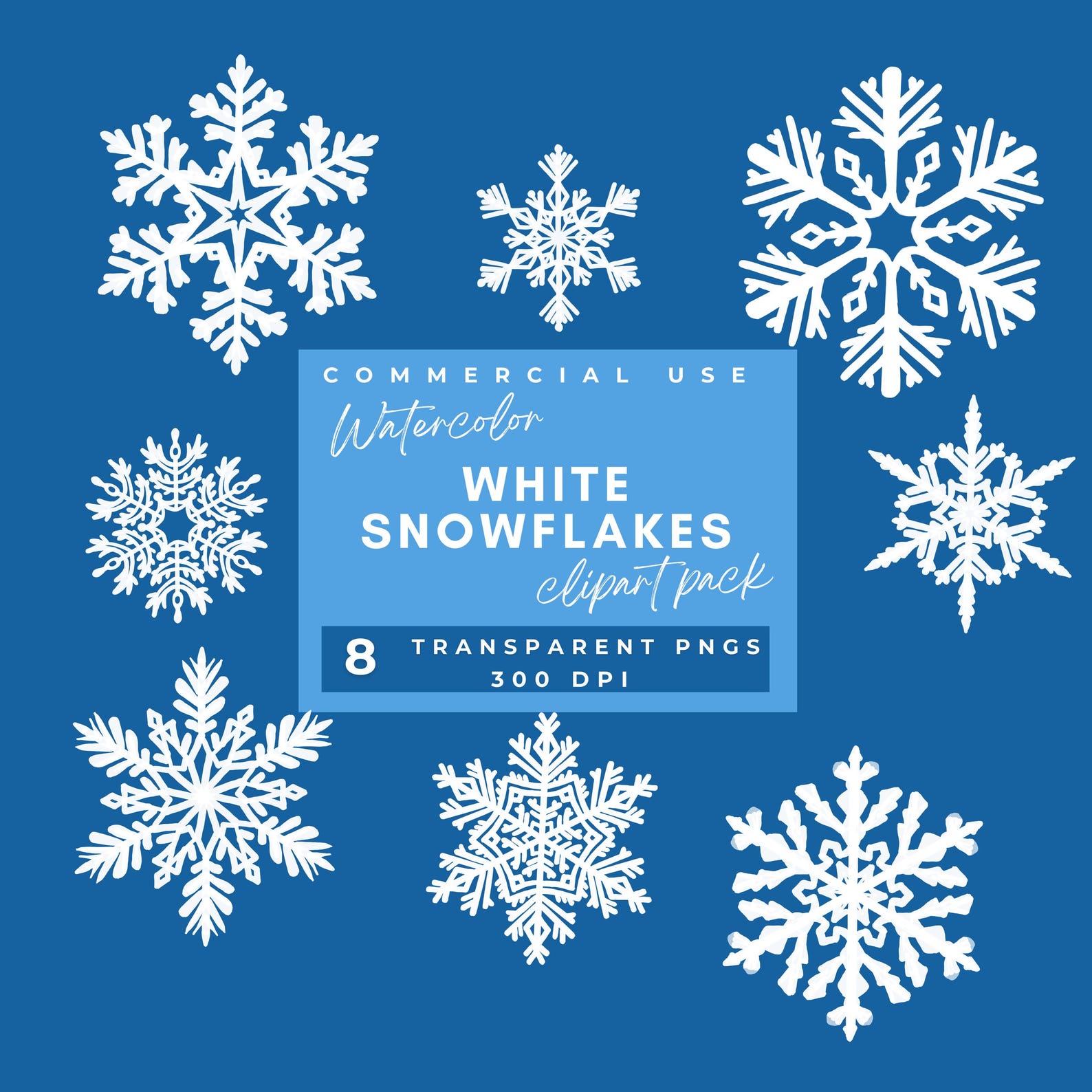 Snowflake Clipart Bundle Watercolor Snow Flakes Clip Art Snowflakes ...