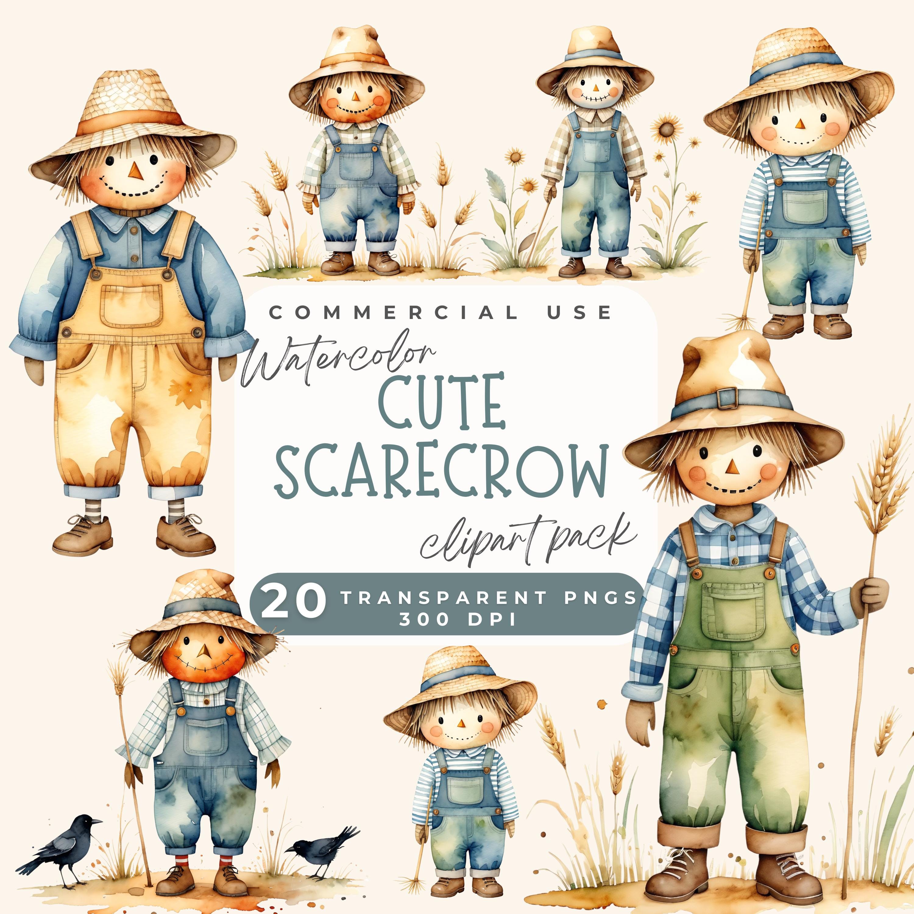 Cute Scarecrow Clipart, Cute Scarecrow PNG, Fall With Scarecrow Clipart ...