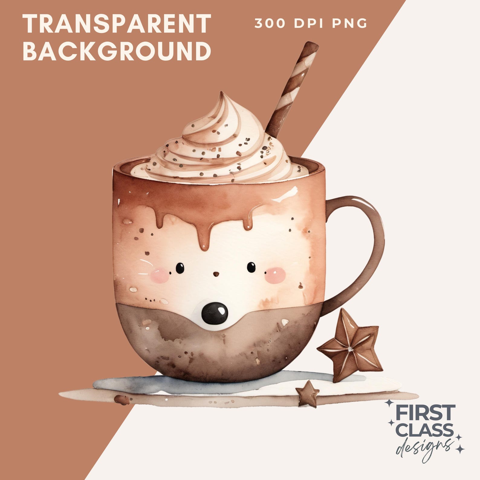 Christmas Hot Chocolate Clipart, Winter Hot Cocoa Clipart Watercolor ...