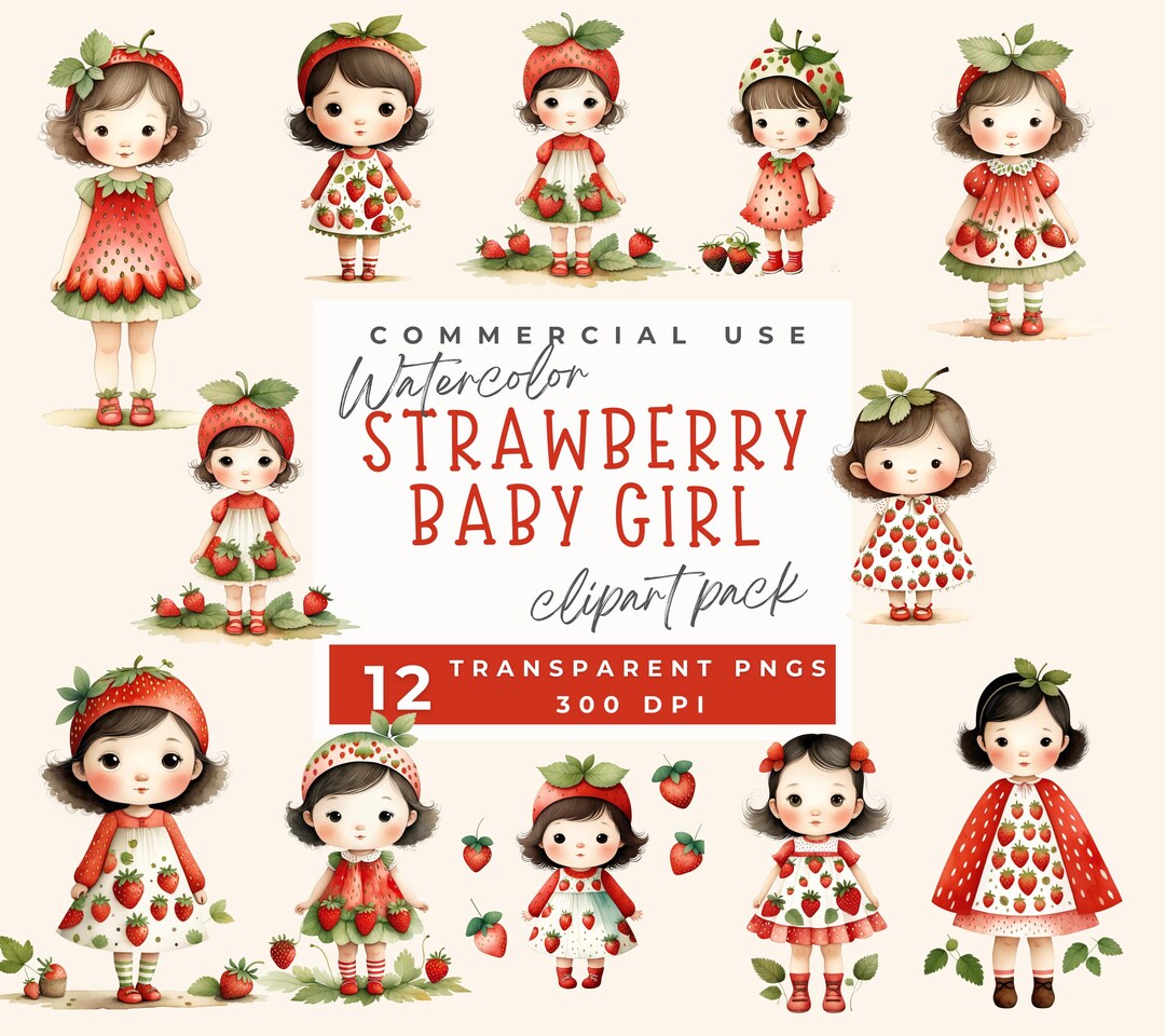Cute Strawberry Baby Girl Clipart Cute Strawberry Shortcake Theme, Pink ...