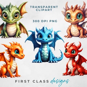 Baby Dragon Clipart, Fairy Tale Illustrations, Fantasy Clip Art, Paper ...