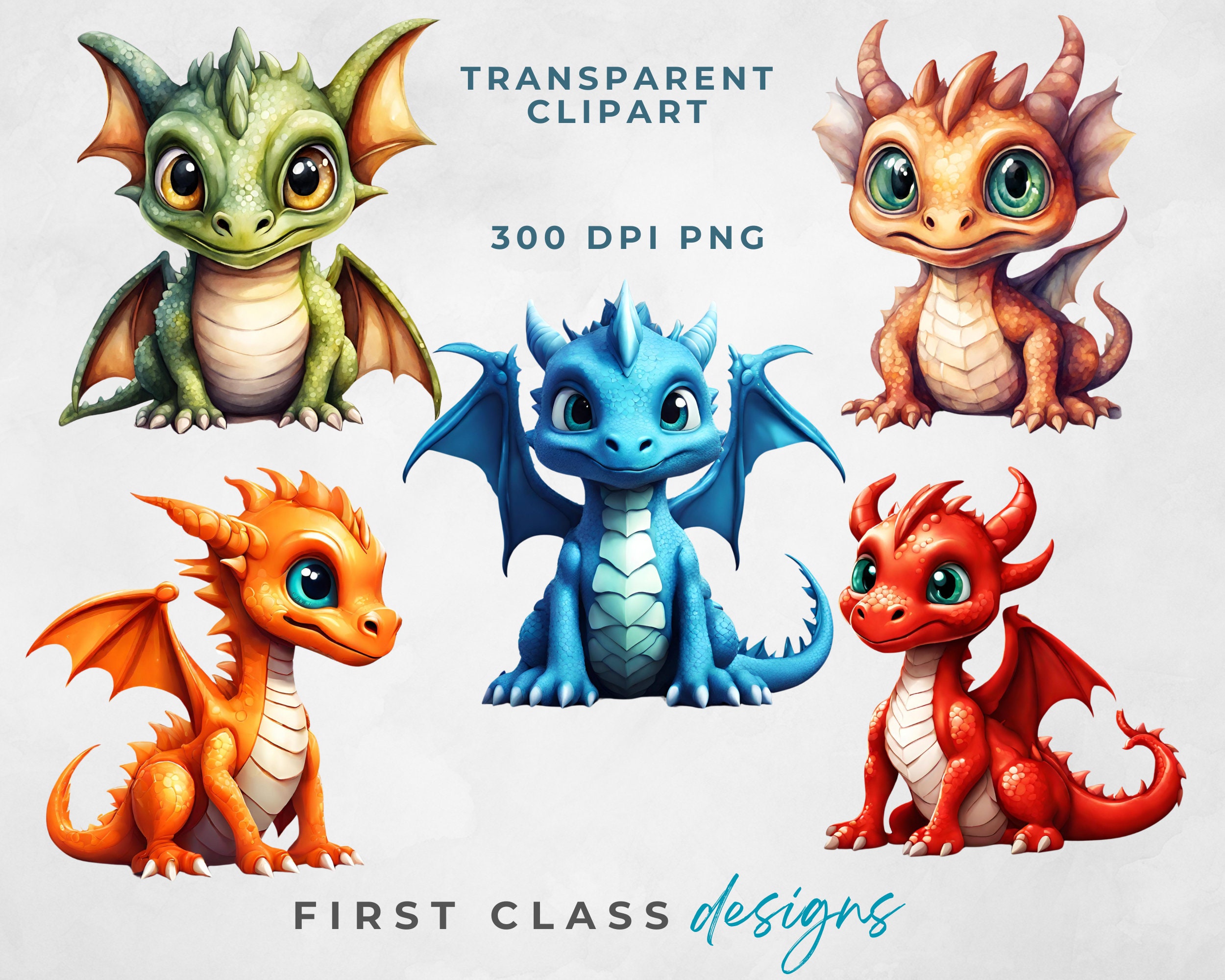 Baby Dragon Clipart, Fairy Tale Illustrations, Fantasy Clip Art, Paper ...