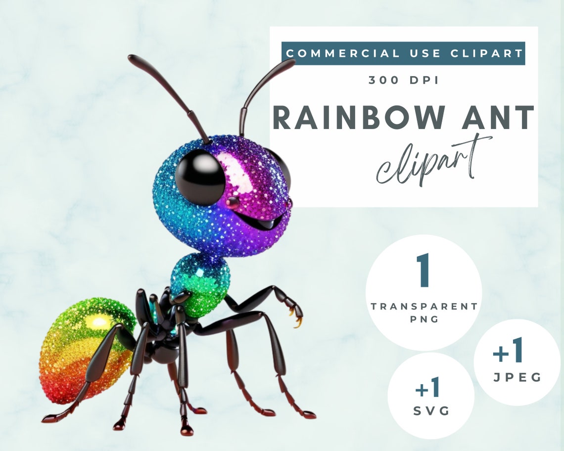 Rainbow Ant Clipart Rainbow Ant PNG Ants Clipart Cute Cartoon Clipart ...