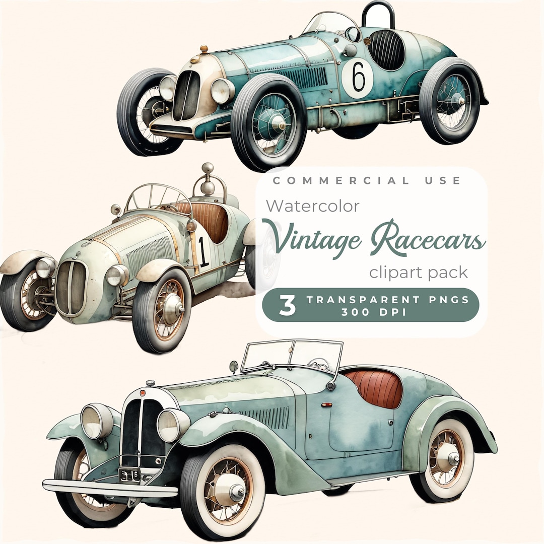 Vintage Race Car Clipart PNG, Old Racing Car Clip Art, Retro Classic ...