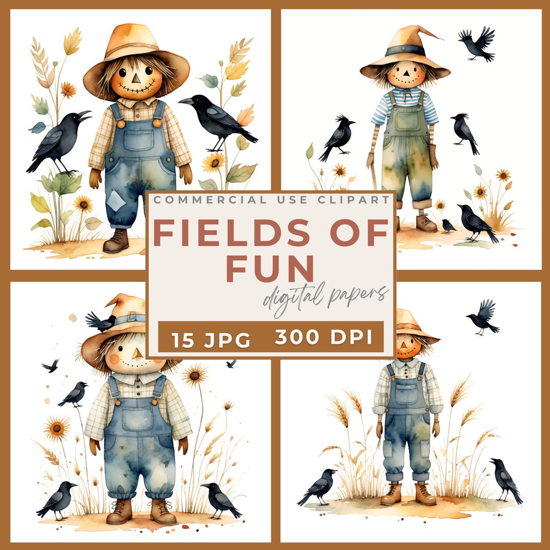 Cute Scarecrow Clipart, Cute Scarecrow PNG, Fall With Scarecrow Clipart ...
