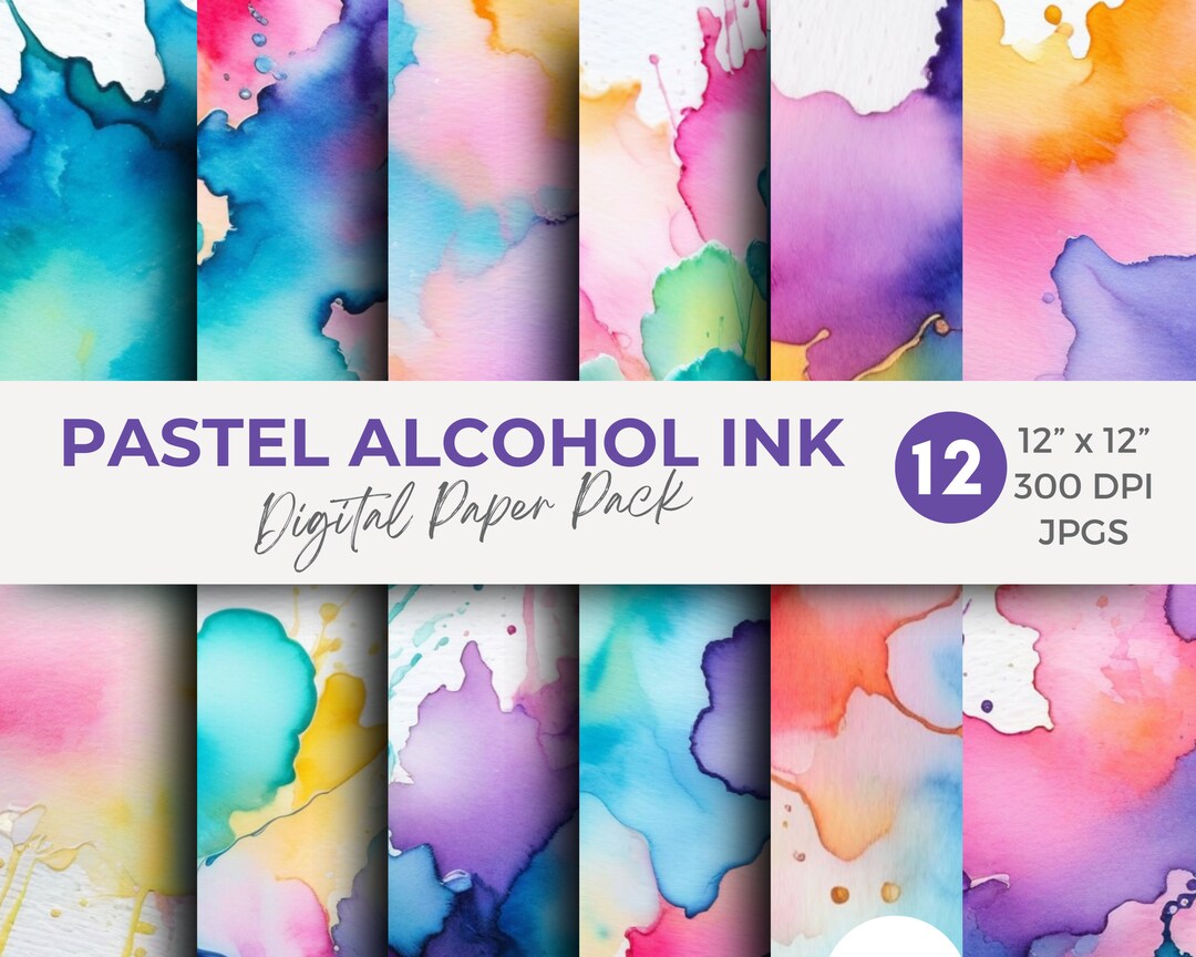 Pastel Watercolor Alcohol Ink Splash Clipart, Paint Splatter PNG ...