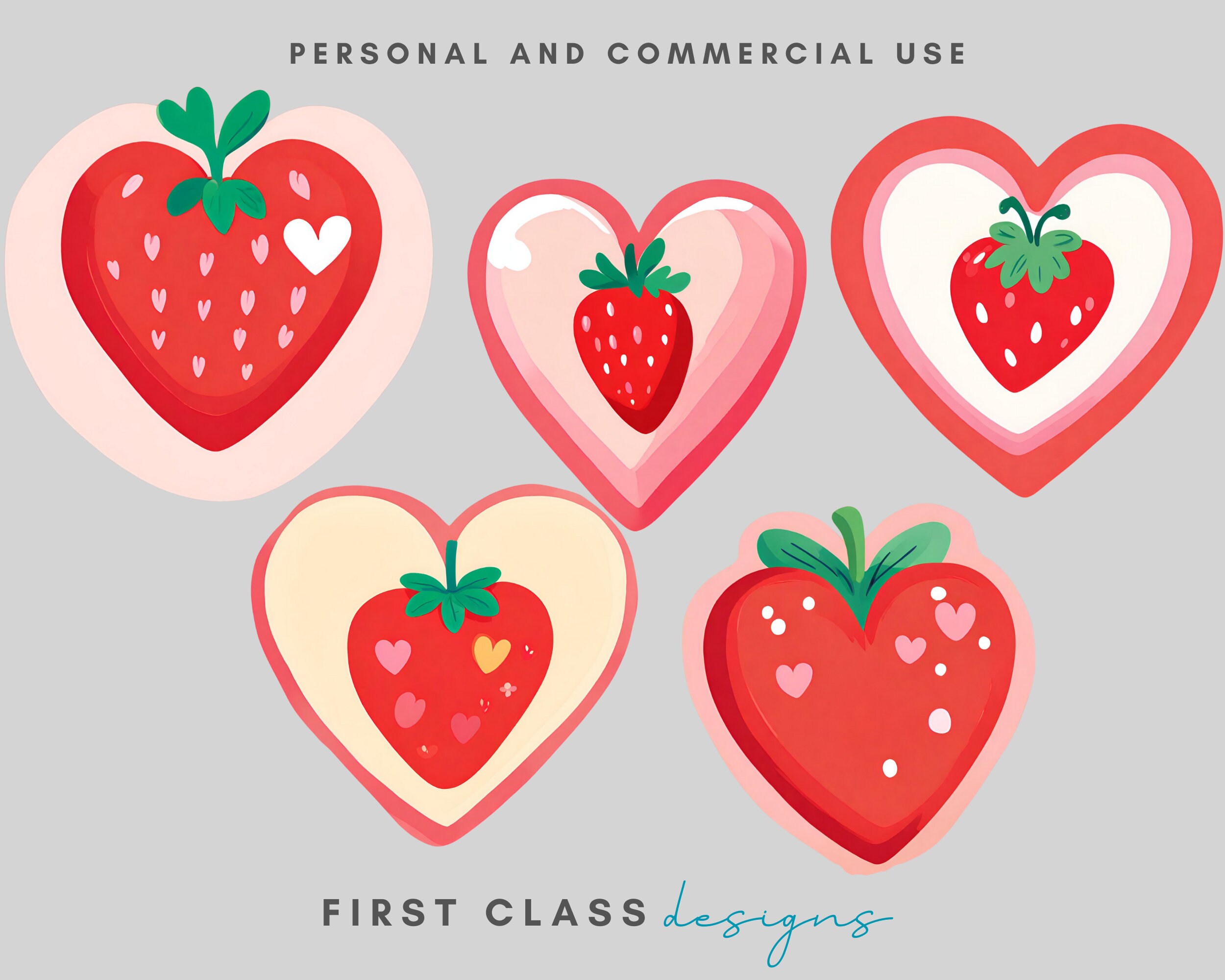 Strawberries Hearts Clipart, Strawberry Heart Clipart, Transparent ...