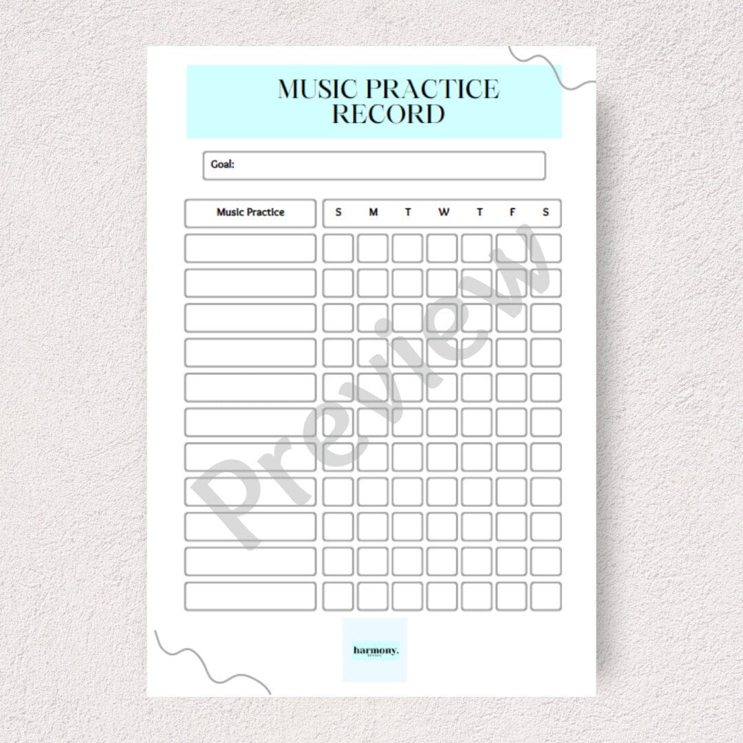 Music Practice Record - Etsy