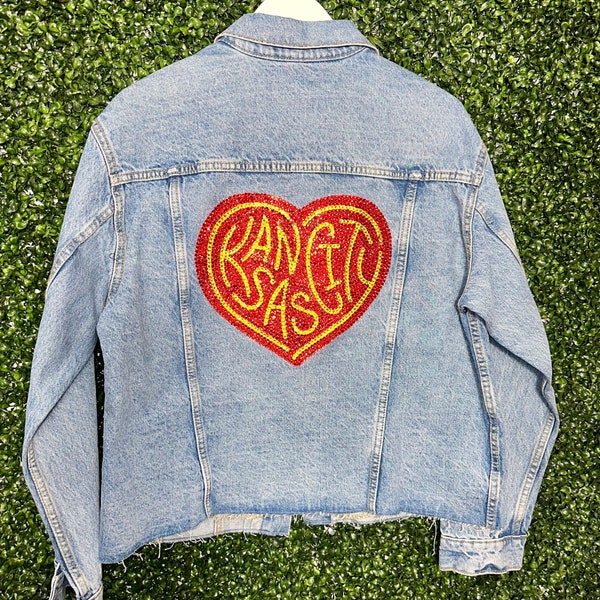 Kansas City Chiefs Denim Jacket - Etsy