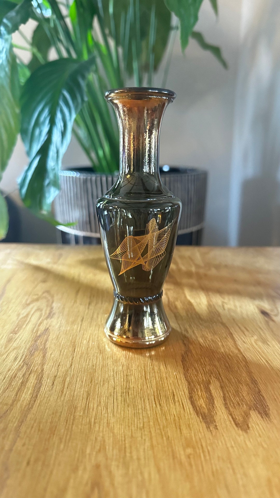 MCM Wheaton Ware Bud Vase, Green and Gold - Etsy