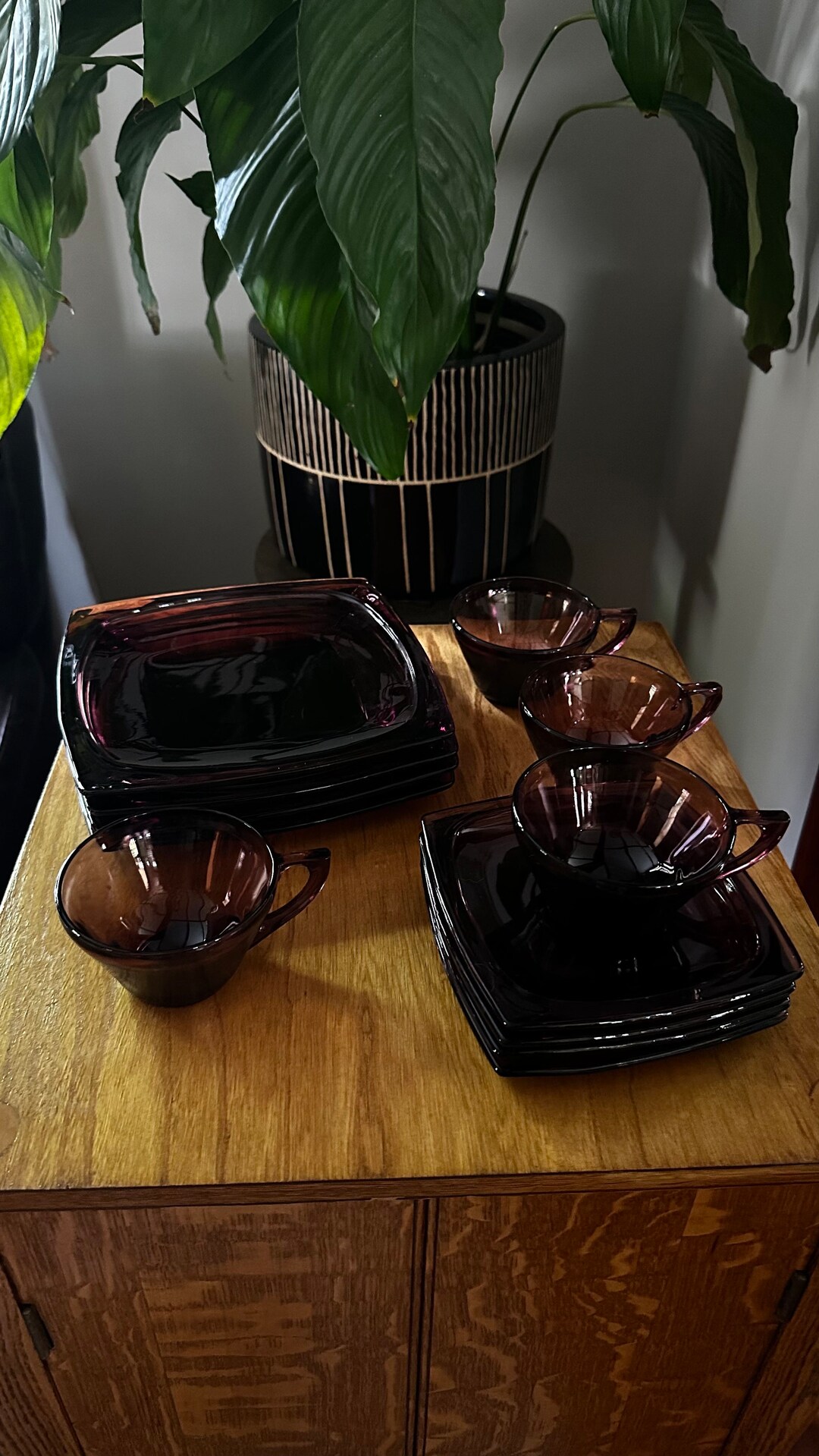 Hazel Atlas Tea Cup With Saucer and Dessert Plates, Set of 4 - Etsy