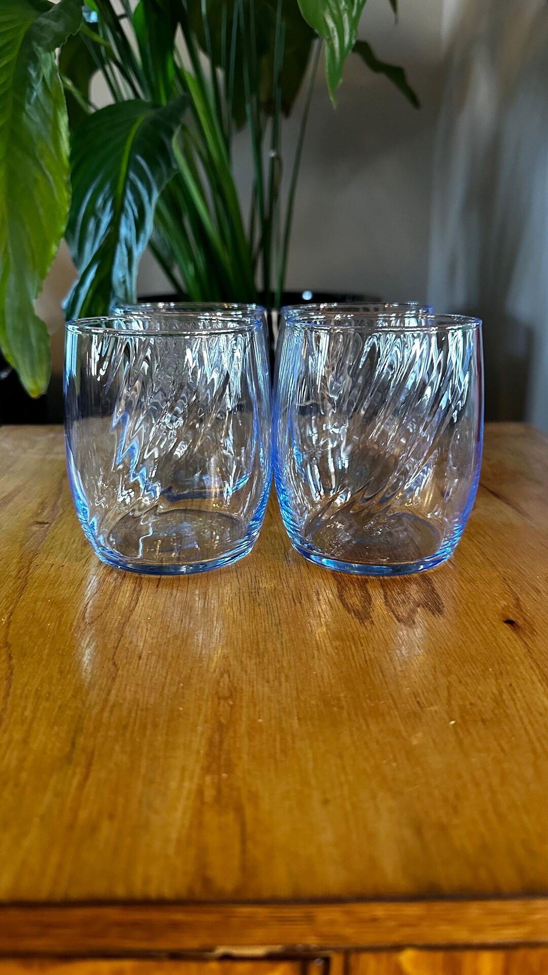 Libbey Misty Blue Swirl Glasses, Set of 4 - Etsy