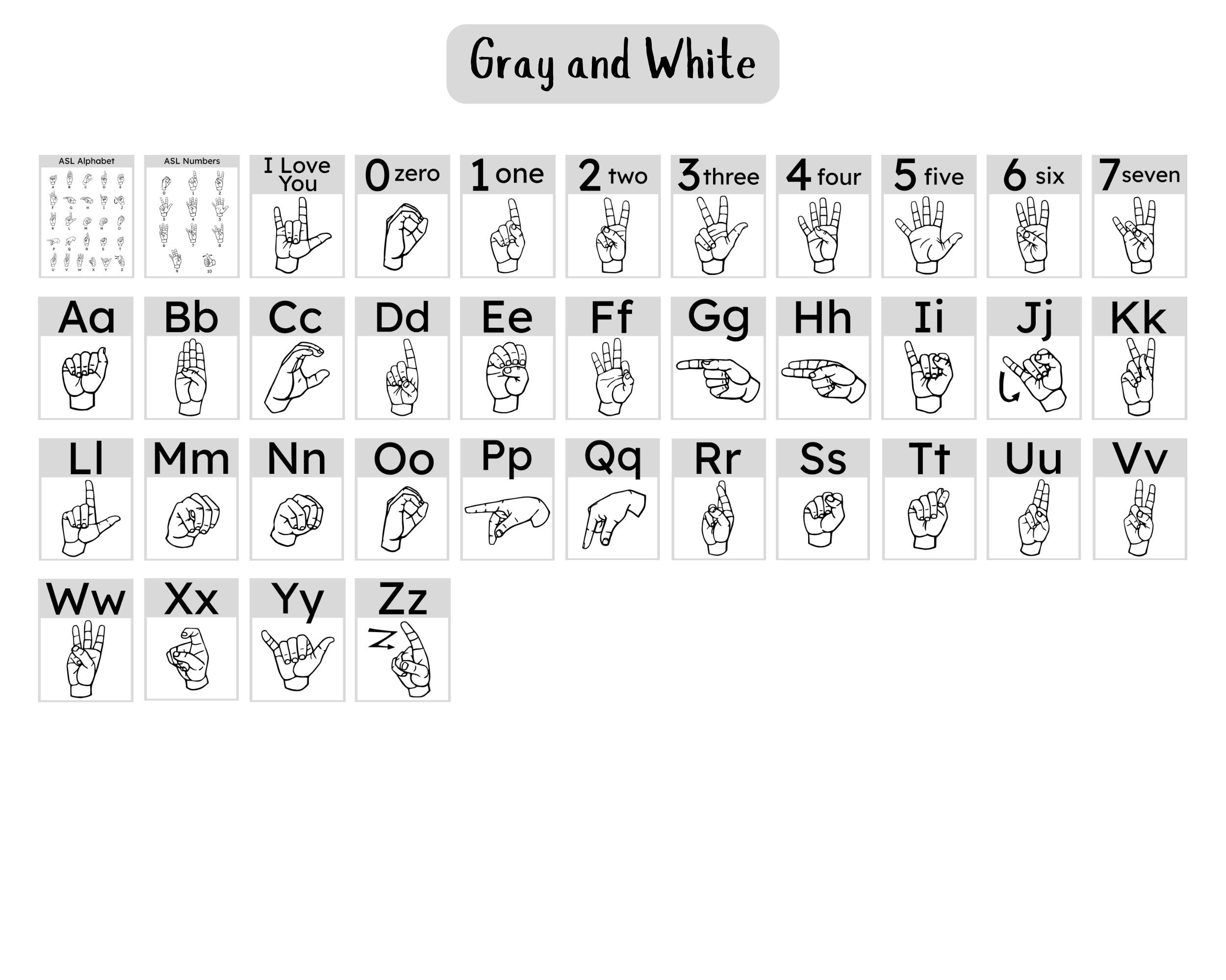 Sign Language Posters, Sign Language Learning for Kids, Asl Download ...