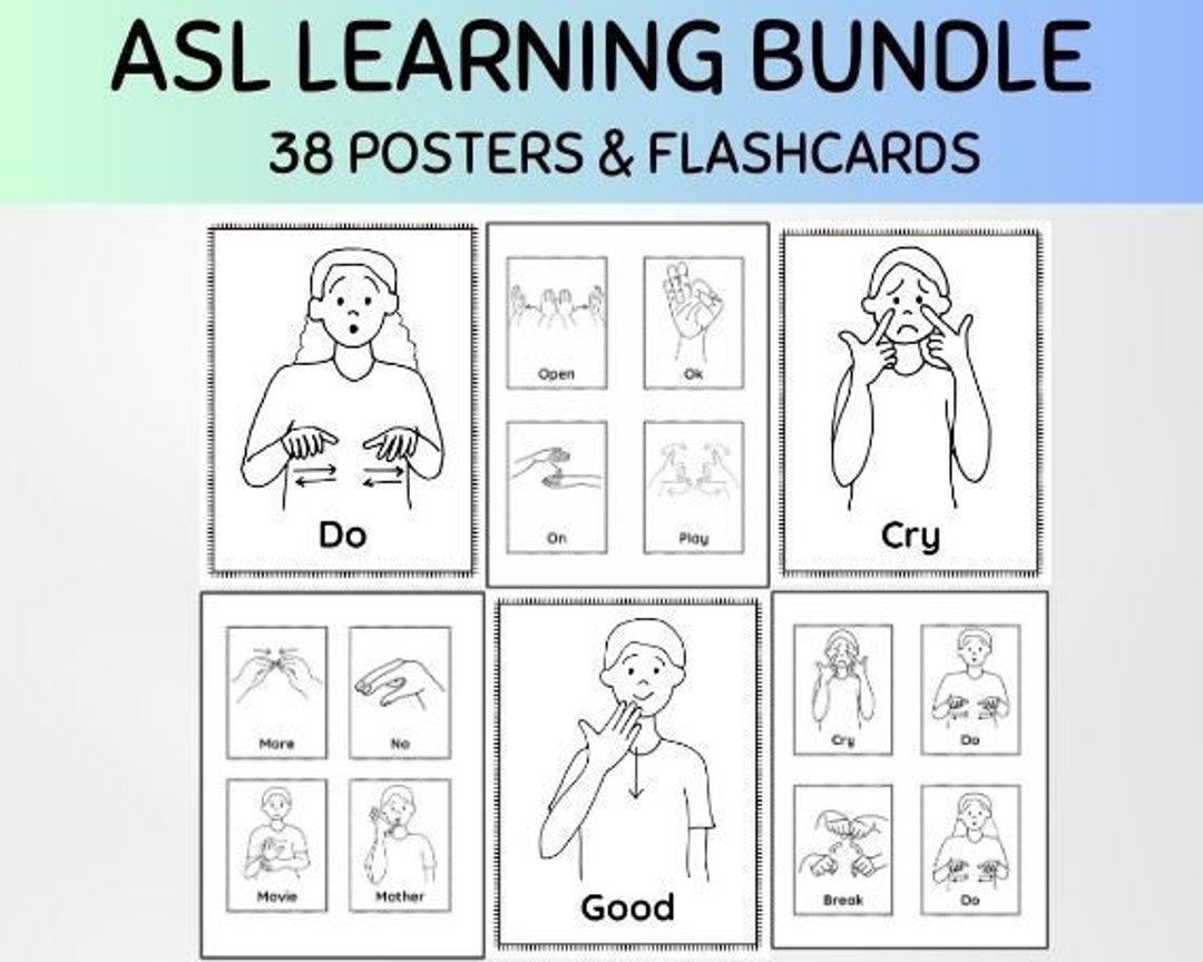 Asl Classroom Sign Posters, Asl Learning for Kids, Sign Language Poster ...