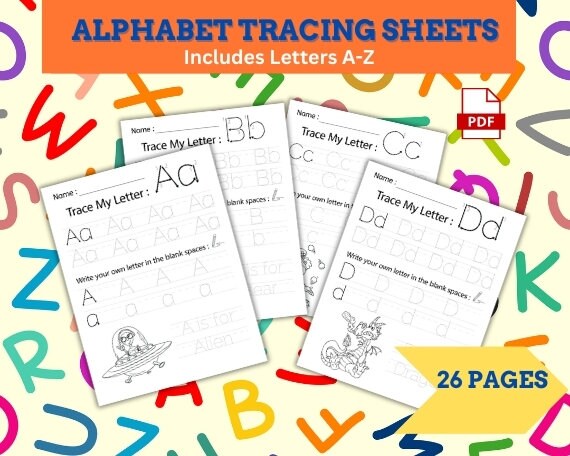 Alphabet Tracing Sheet, Alphabet Tracing Worksheets, Letter Tracing ...