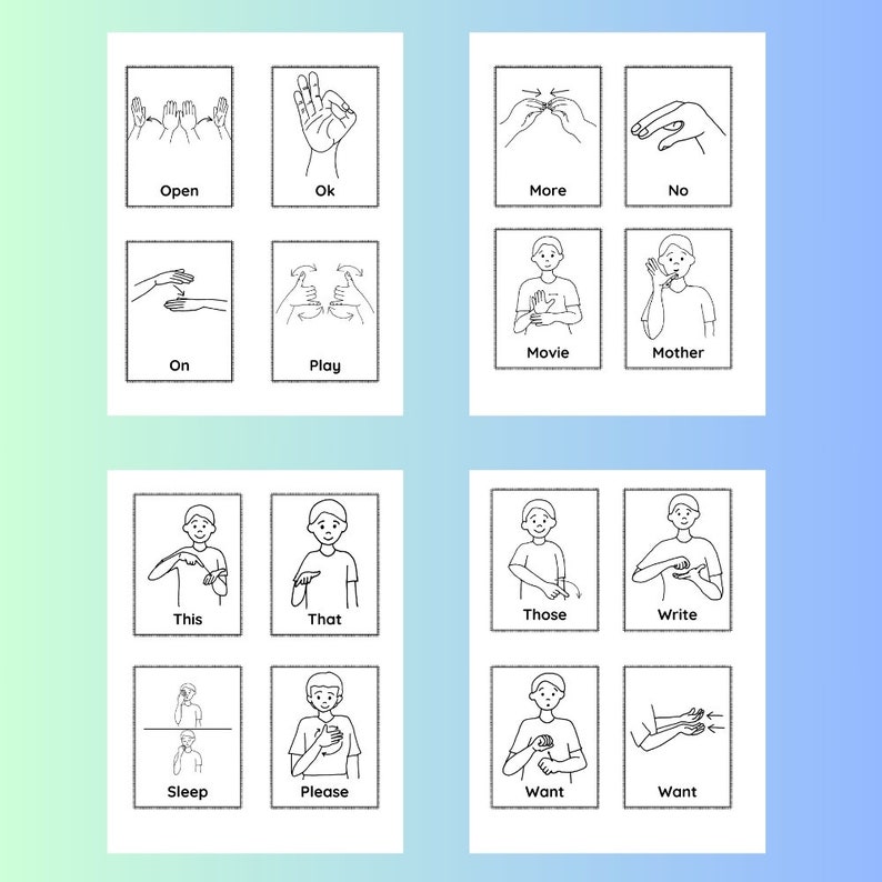 Asl Classroom Flashcards, Asl Learning for Kids, Sign Language Poster ...
