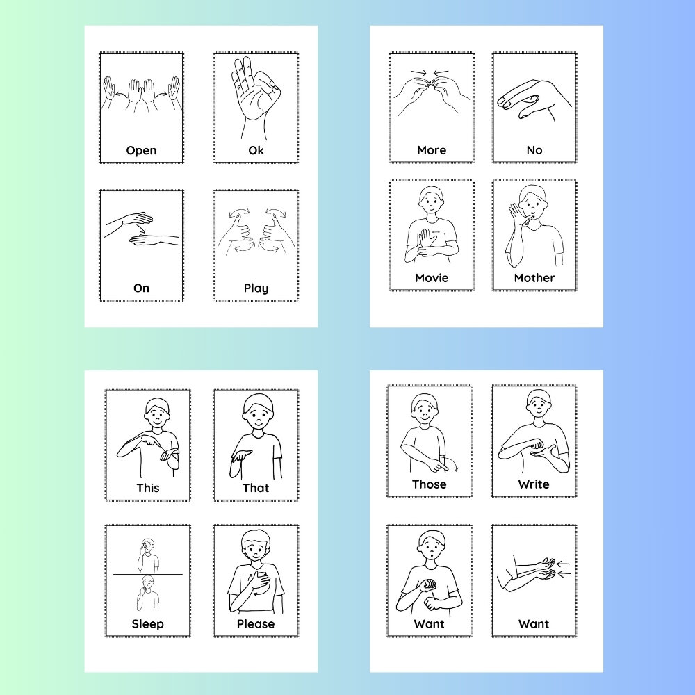 Asl Classroom Flashcards, Asl Learning for Kids, Sign Language Poster ...