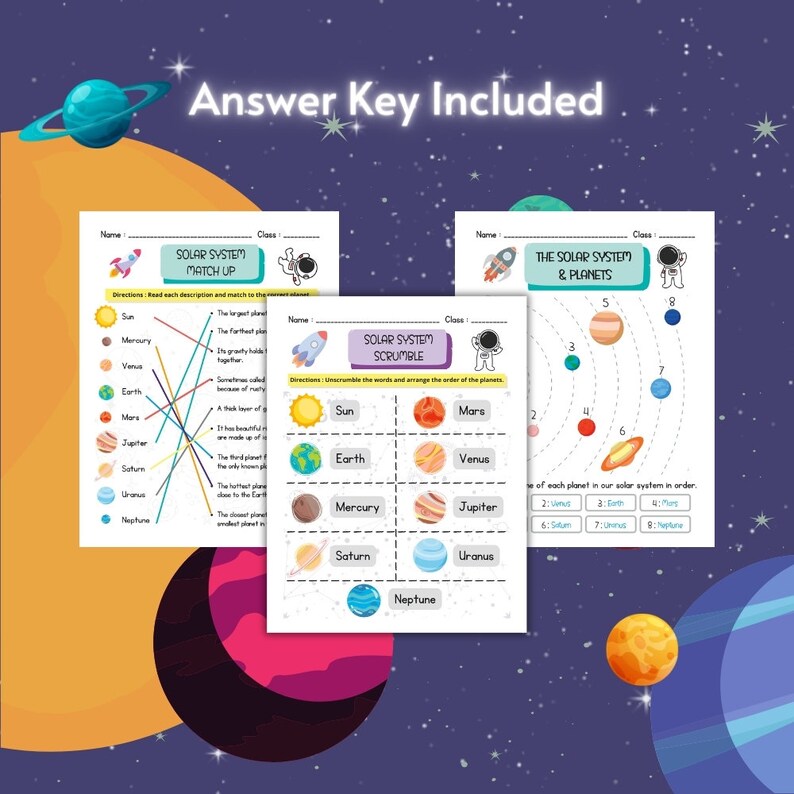 Solar System and Planets Worksheets, Solar System Busy Book, Solar ...