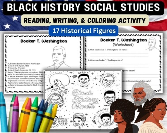 Black History Social Studies Worksheets, Black History Month Activities ...