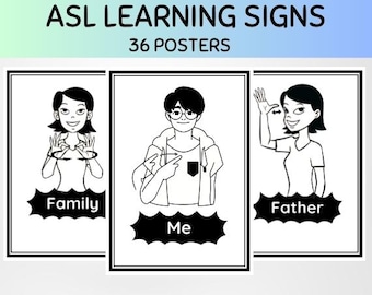 Asl Classroom Flashcards, Asl Learning for Kids, Sign Language Poster ...
