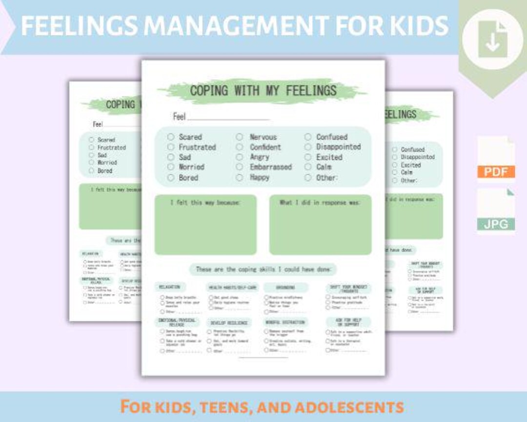 Kids Coping Skills, Feelings Activities for Kids, Mental Health Chart ...