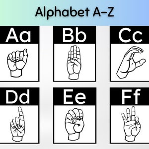 Asl Alphabet Posters, Asl Number Posters, Asl Learning for Kids ...