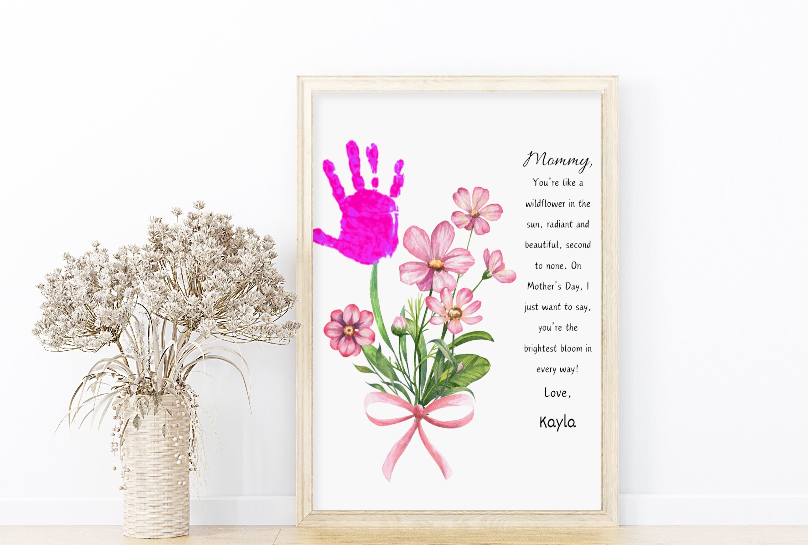 Mother's Day Handprint Art, Mother's Day Printable, Mother's Day ...
