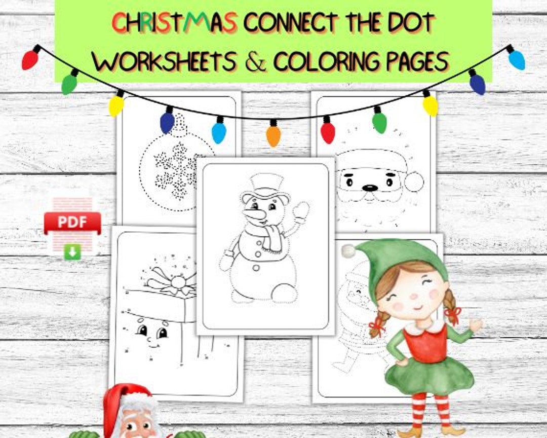 Christmas Connect the Dot Activities for Kids, Coloring Sheets ...
