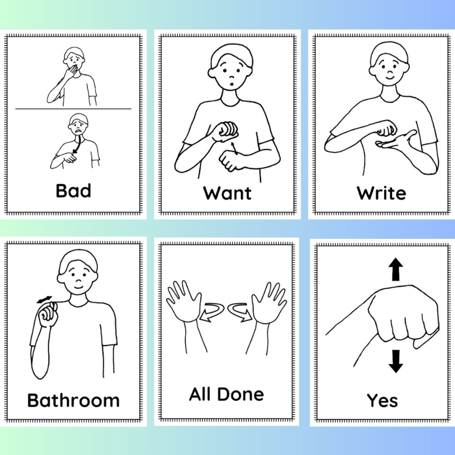 Asl Classroom Sign Posters, Asl Learning for Kids, Sign Language Poster ...