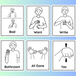 Asl Classroom Sign Posters, Asl Learning for Kids, Sign Language Poster ...