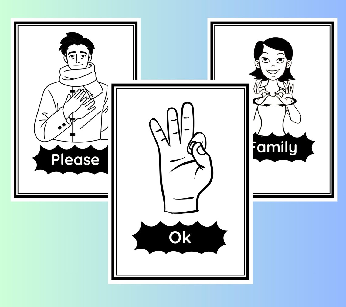 Asl Learning for Kids, Asl Classroom Sign Posters, Sign Language Poster ...