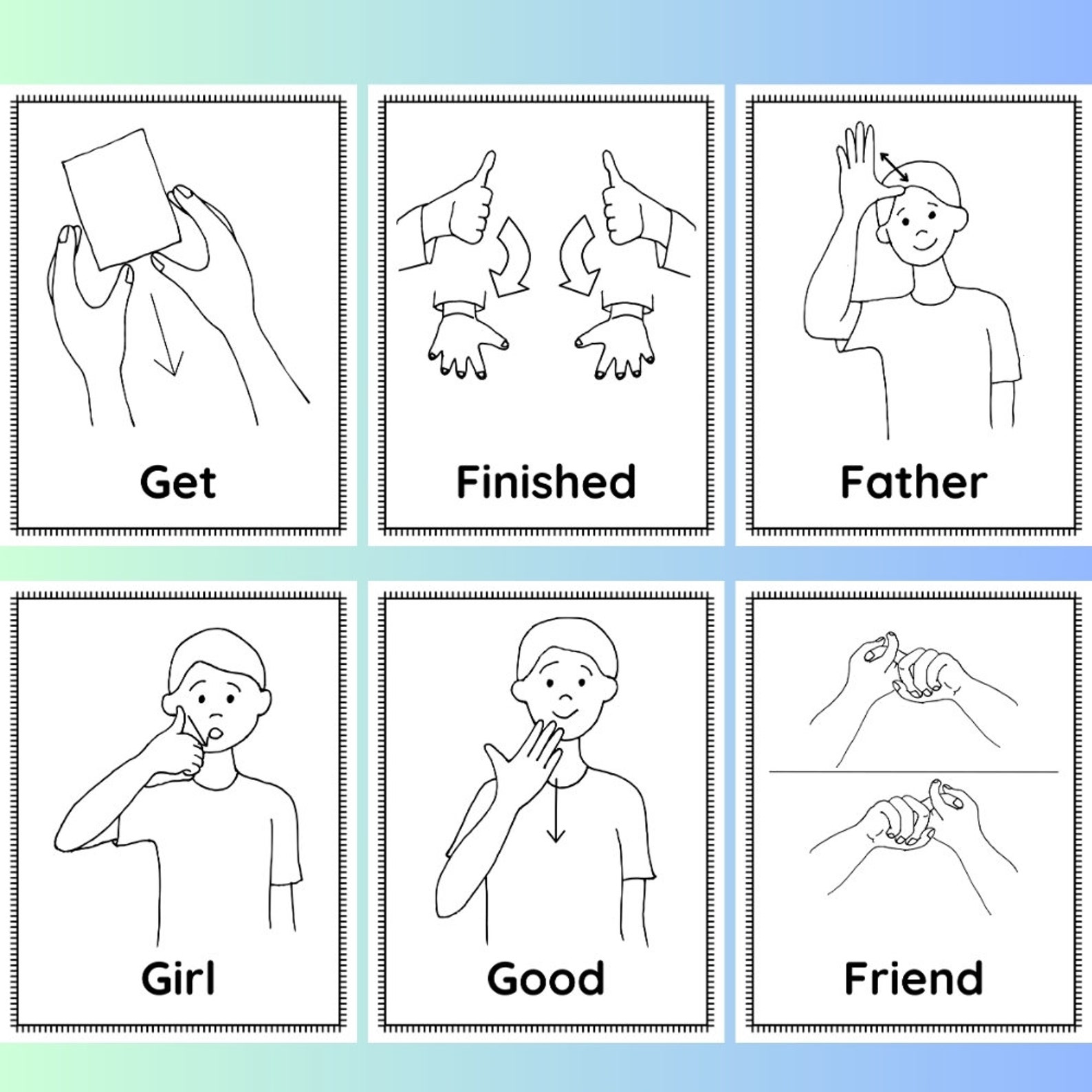 Asl Classroom Sign Posters, Asl Learning for Kids, Sign Language Poster ...