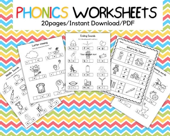 Phonics Worksheets Kindergarten Worksheets Preschool Curriculum Fill in ...
