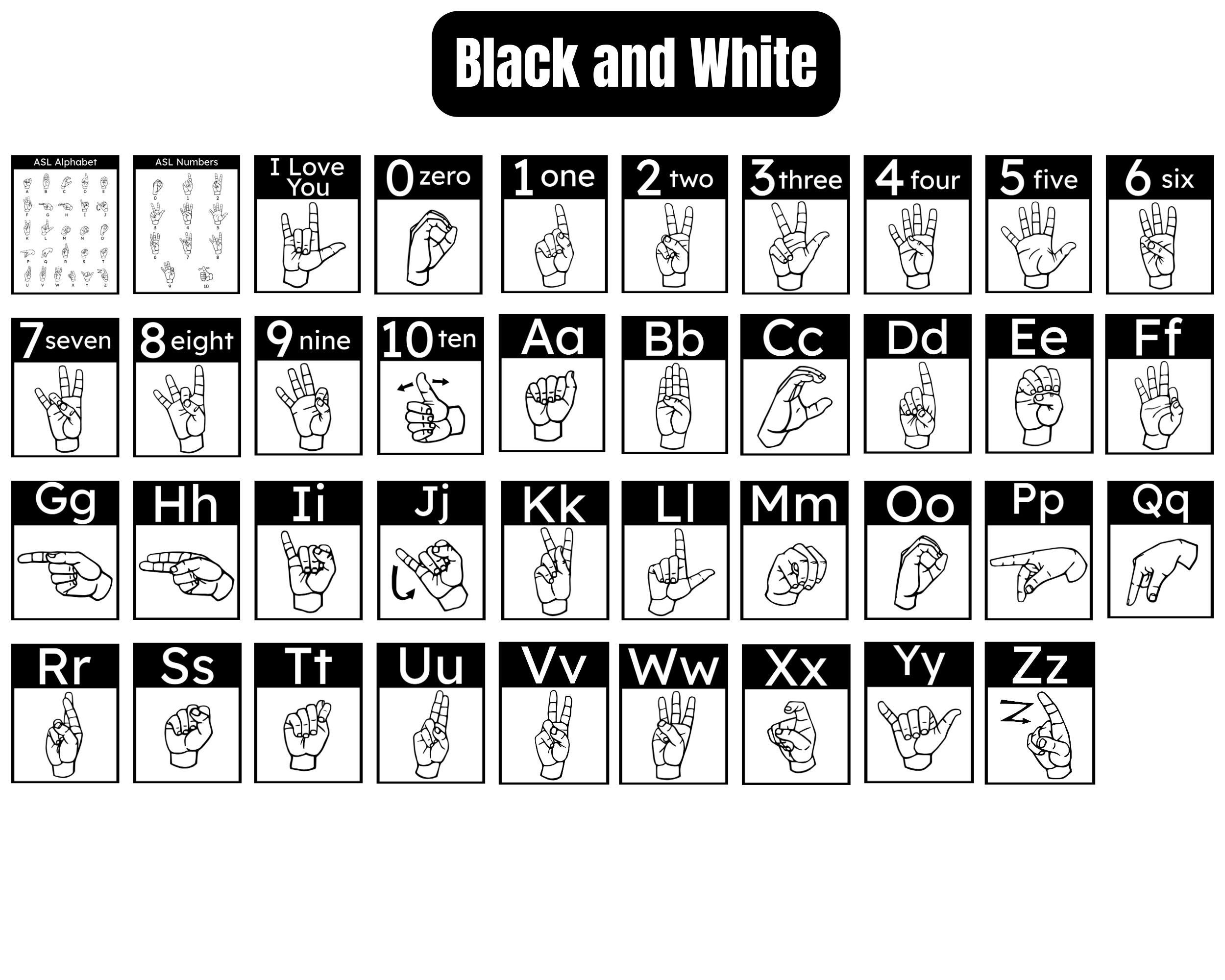 Sign Language Posters, Sign Language Learning for Kids, Asl Download ...