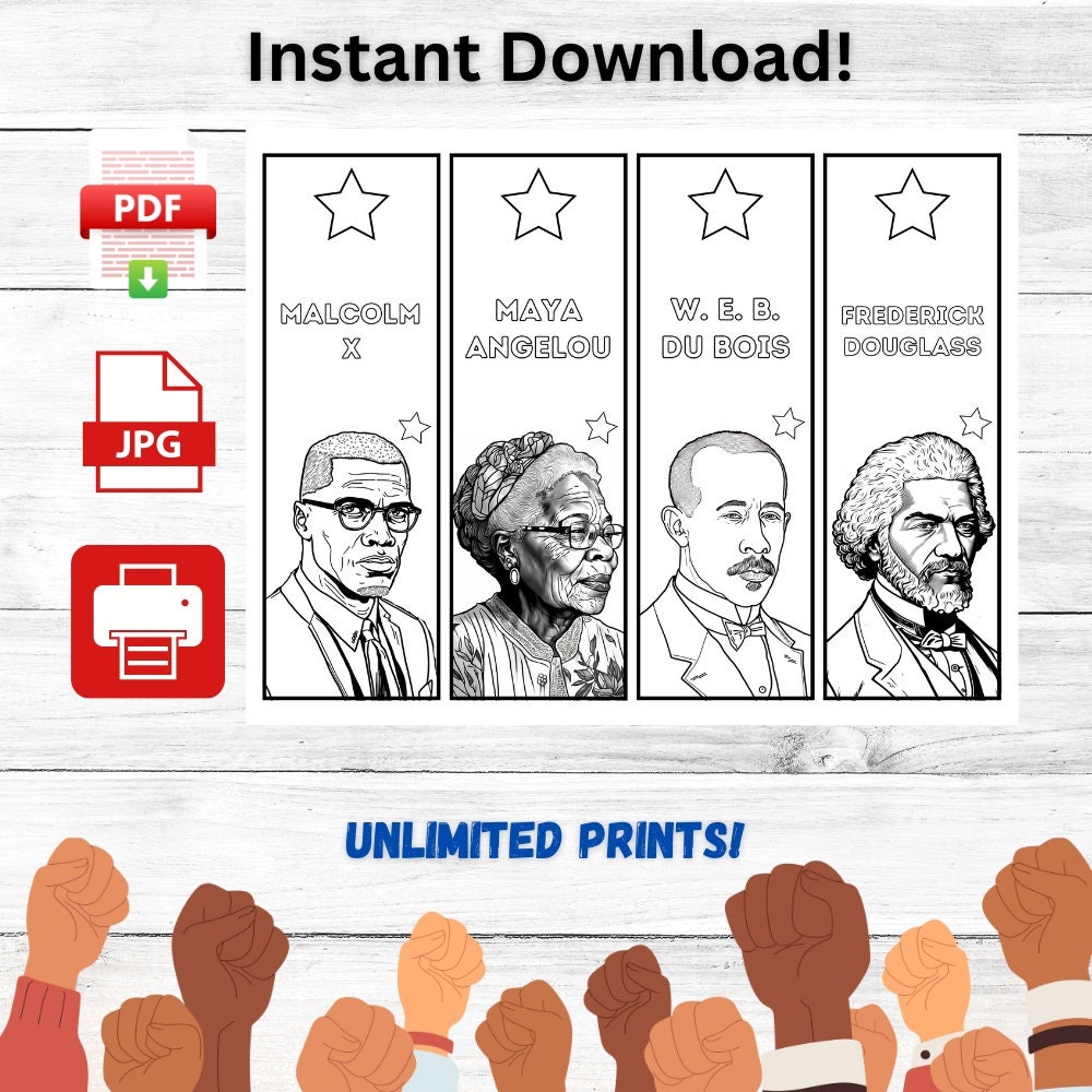 Black History Activities for Kids, Black History Bookmarks, Black ...