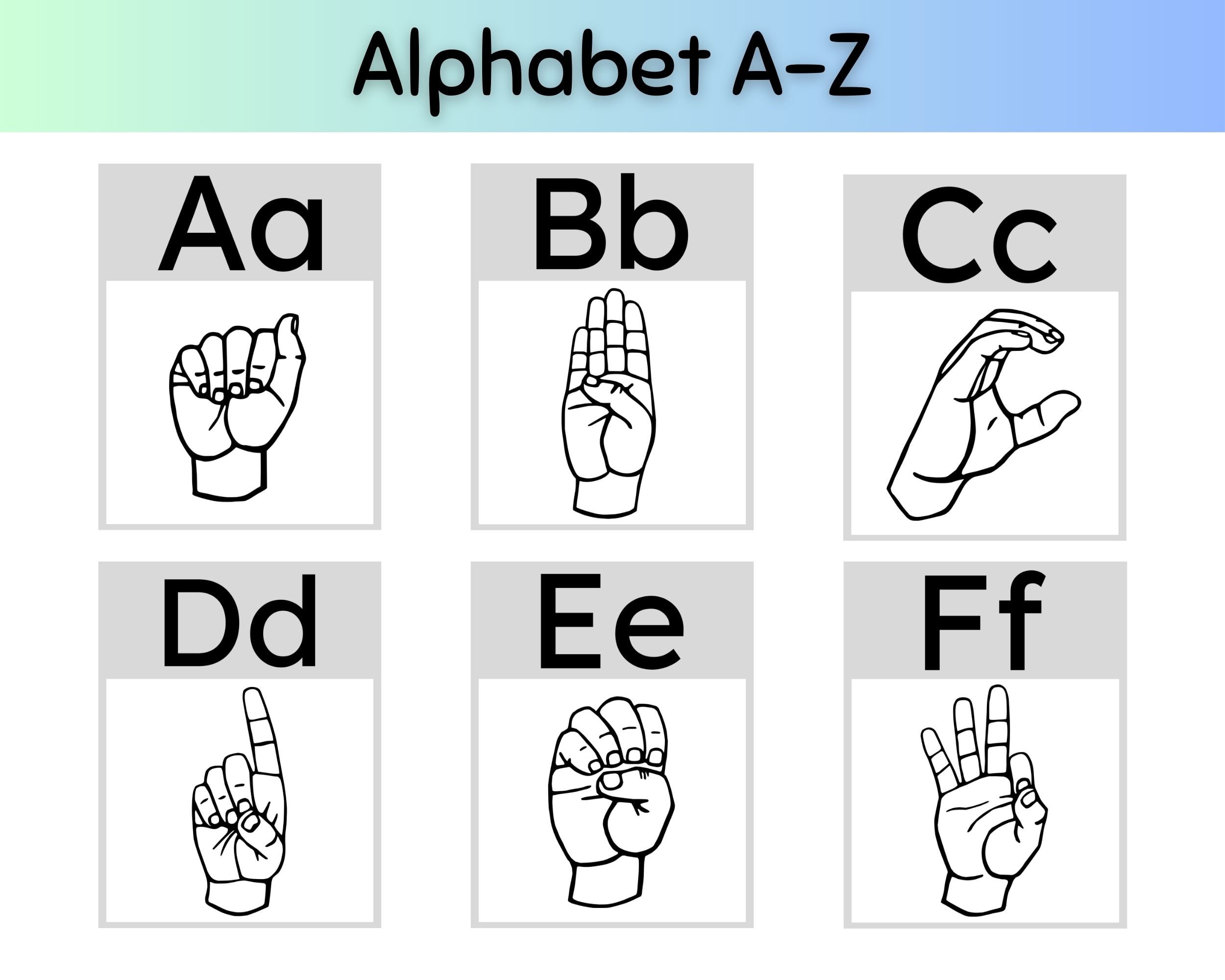 Asl Alphabet and Number Learning, Asl Classroom Sign Posters, Asl ...