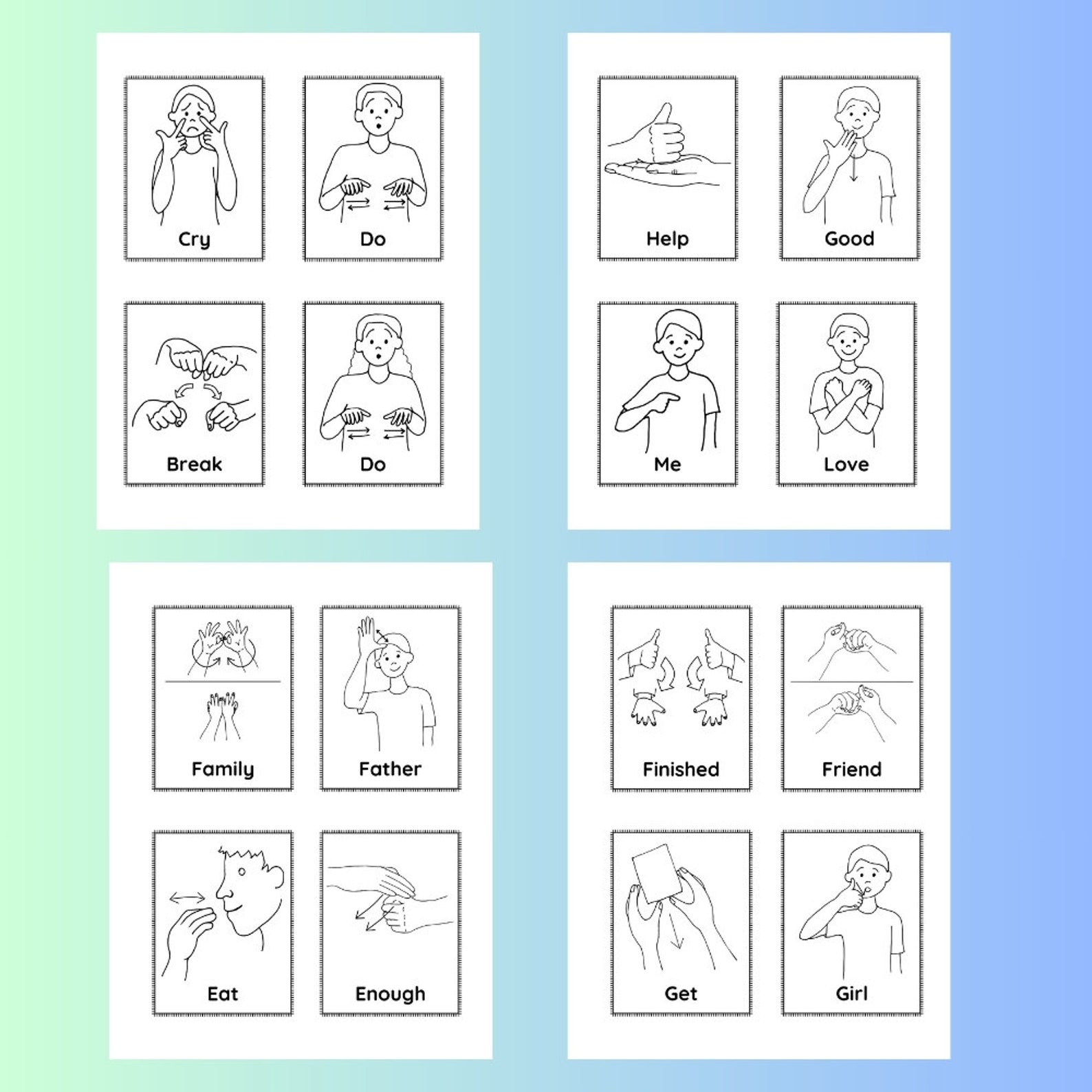 Asl Classroom Sign Posters, Asl Learning for Kids, Sign Language Poster ...