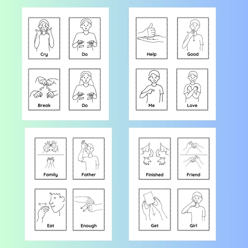 Asl Classroom Sign Posters, Asl Learning for Kids, Sign Language Poster ...